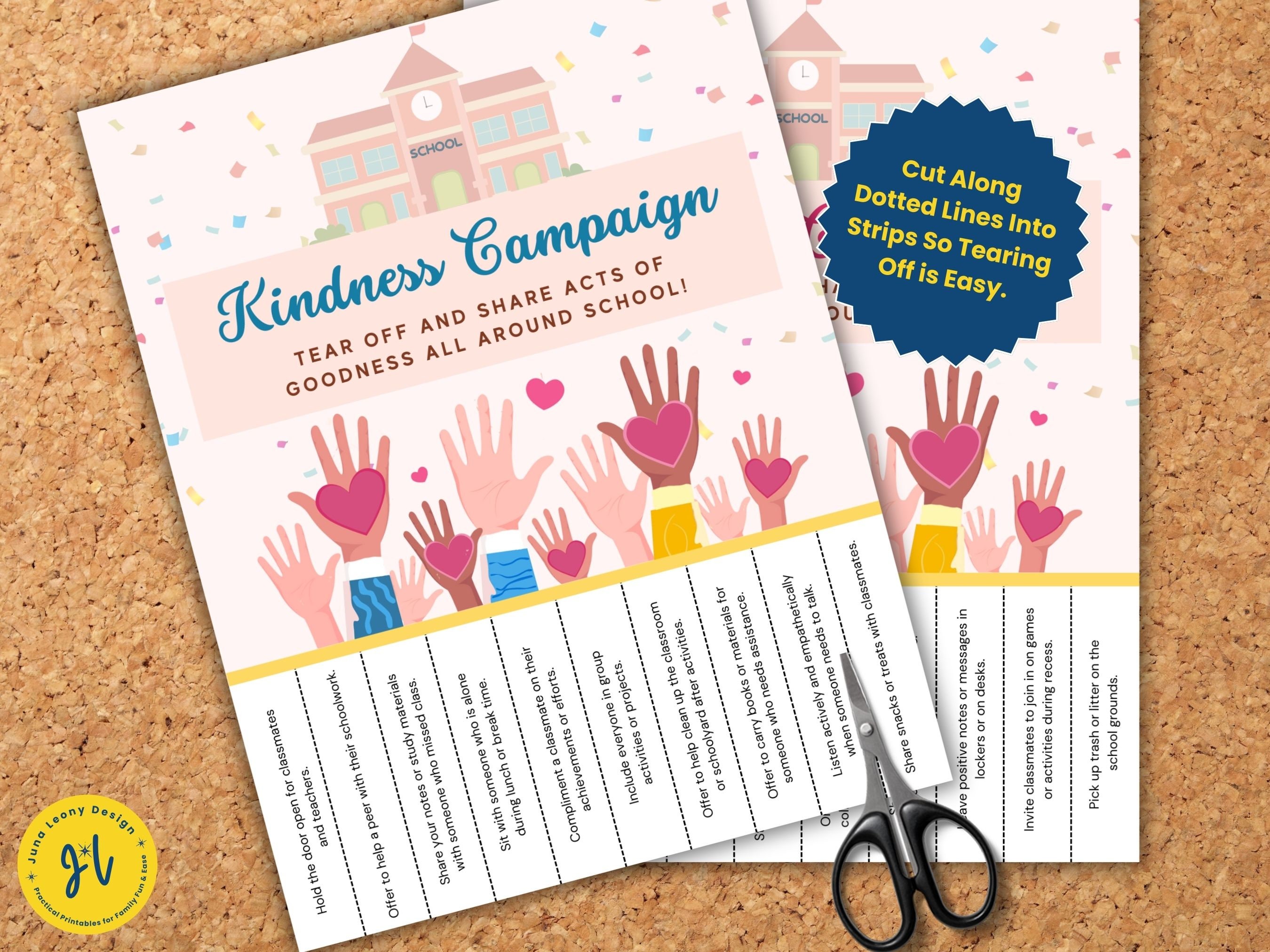 Acts of Kindness Tear off Flyer for Schools, Kindness Cards, Bulletin ...