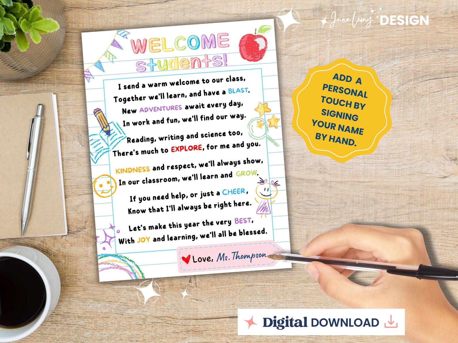 First Day of School Letter From Teacher, Printable Welcome Back to ...