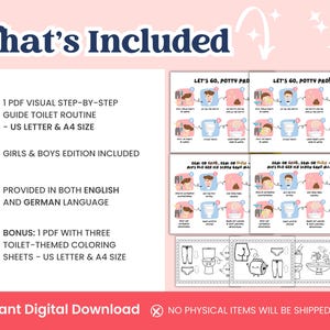 Toilet Training Visual Routine Potty Time for Kids Bathroom Routine ...