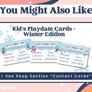 Kids Play Date Cards Editable Calling Card Boy, Customizable Playdate ...