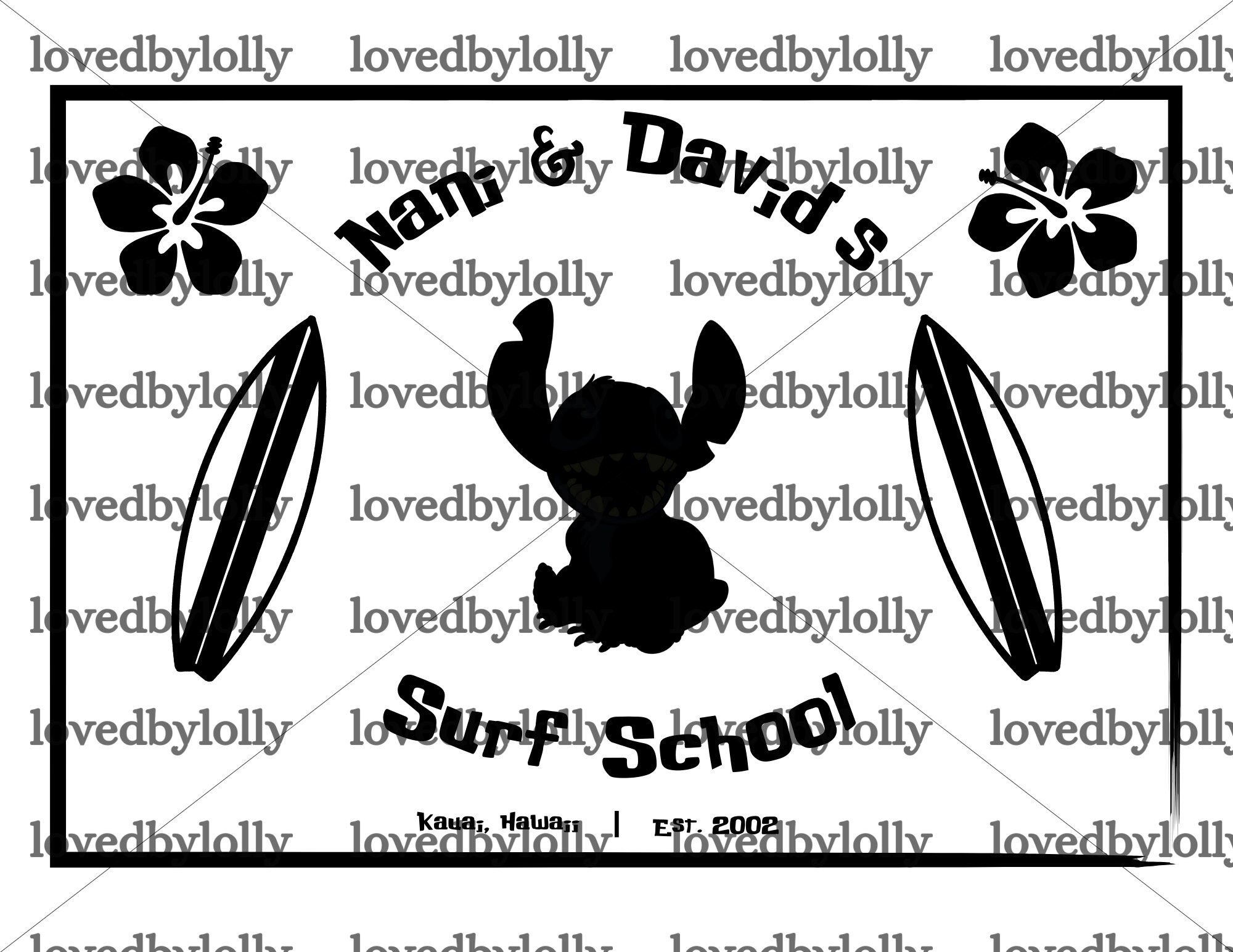 Nani and David Surf School Lilo Stitch WDW T-shirt Design SVG PNG ...