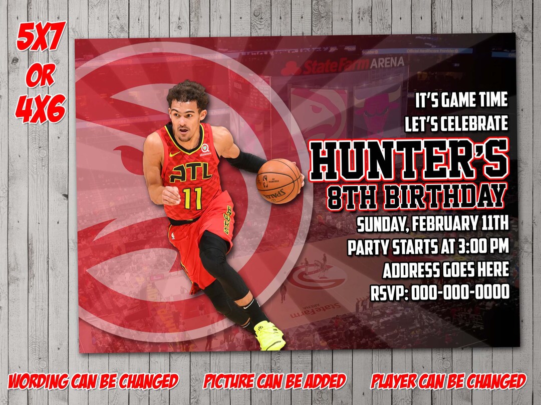 Hawks Inspired Digital Party Invitation, Birthday, Thank You Card ...