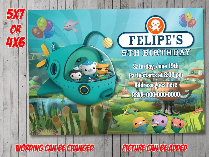 Octonauts Digital Party Invitation, Birthday, Thank You Card, Holiday ...