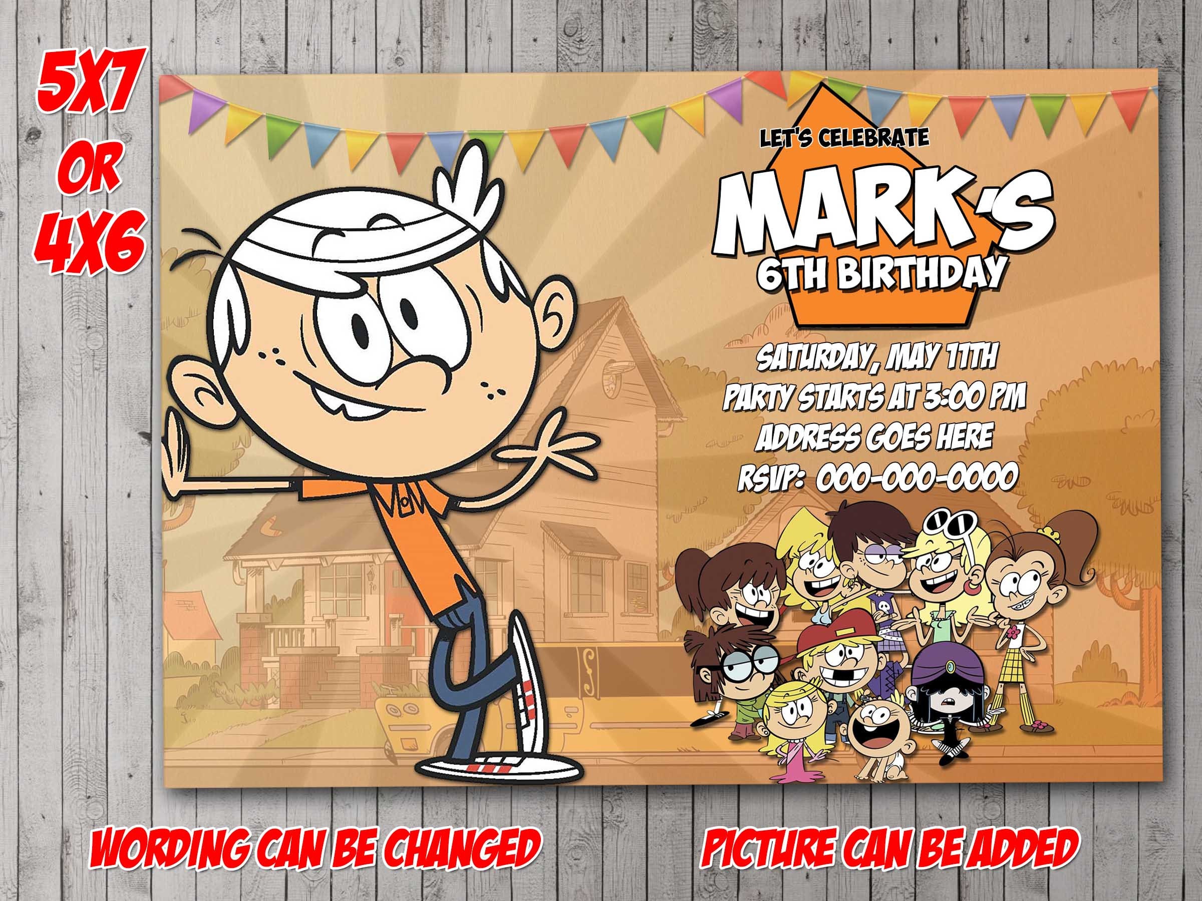 Loud House Digital Party Invitation, Birthday, Thank You Card, Holiday ...