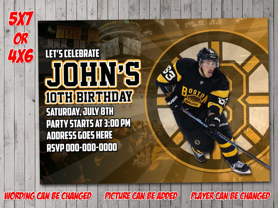 Bruins Inspired Digital Party Invitation, Birthday, Thank You Card ...
