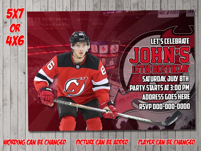 Devils Inspired Digital Party Invitation, Birthday, Thank You Card, Holiday, Valentine - Etsy