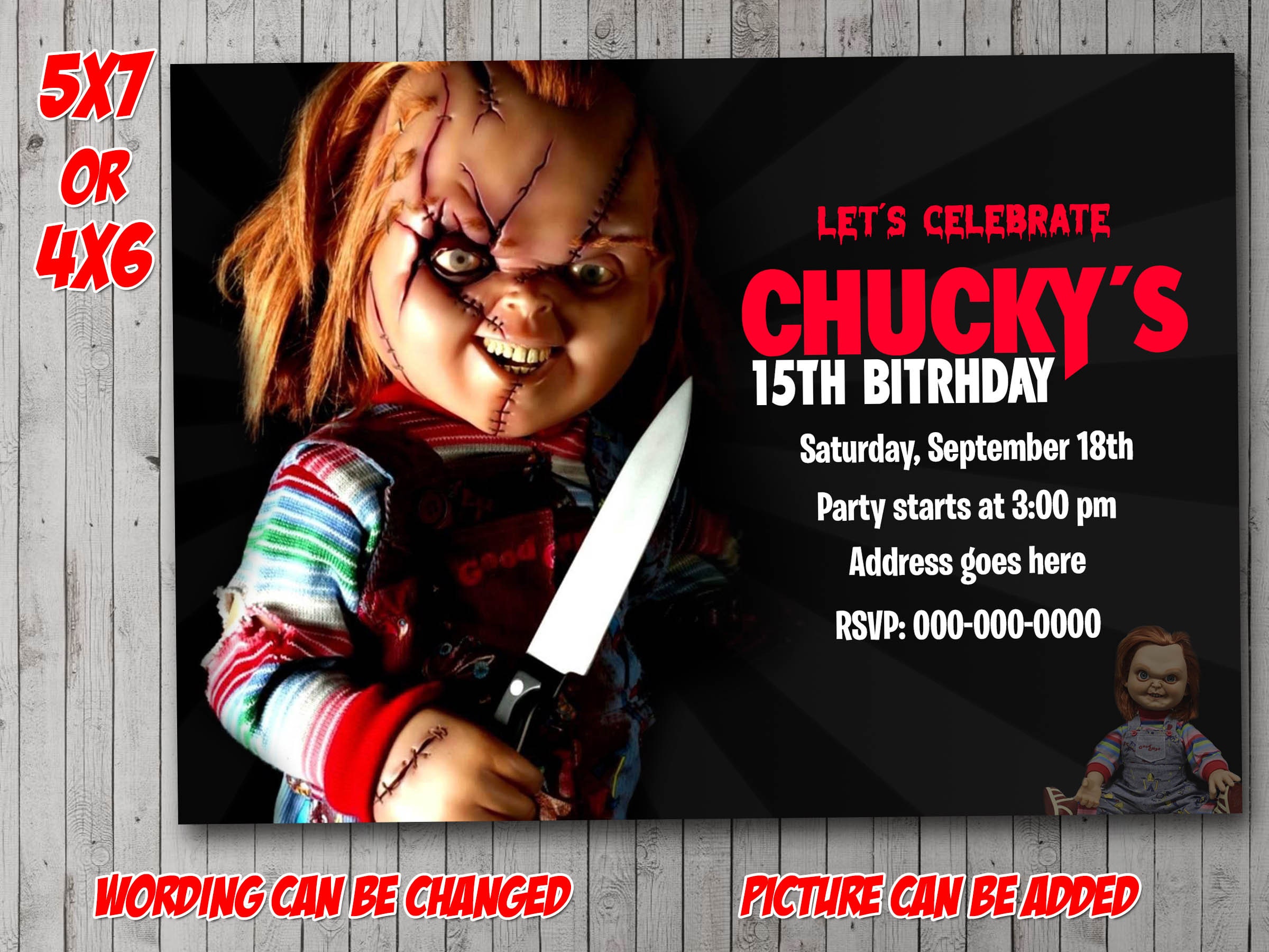Chucky Digital Party Invitation, Birthday, Thank You Card, Holiday ...