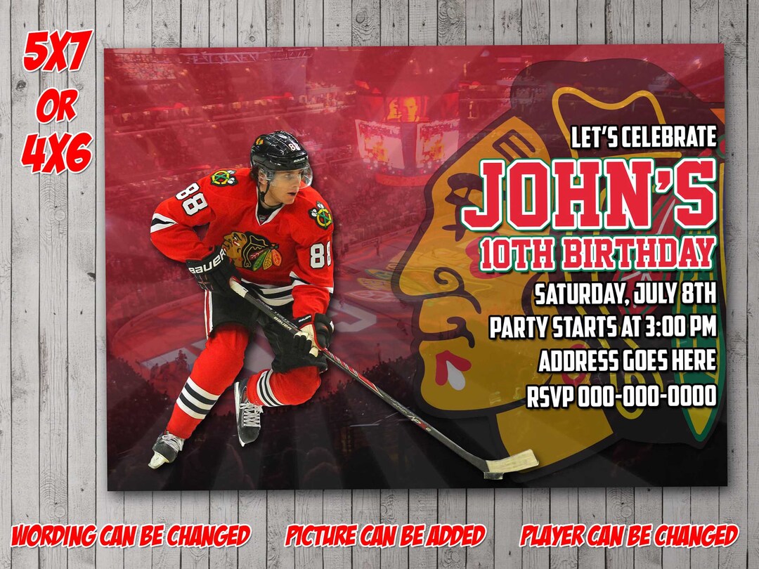 Blackhawks Inspired Digital Party Invitation, Birthday, Thank You Card ...