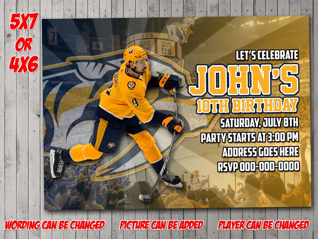 Predators Inspired Digital Party Invitation, Birthday, Thank You Card ...