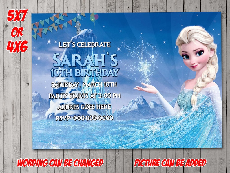 Frozen Elsa Digital Party Invitation, Birthday, Thank You Card, Holiday ...
