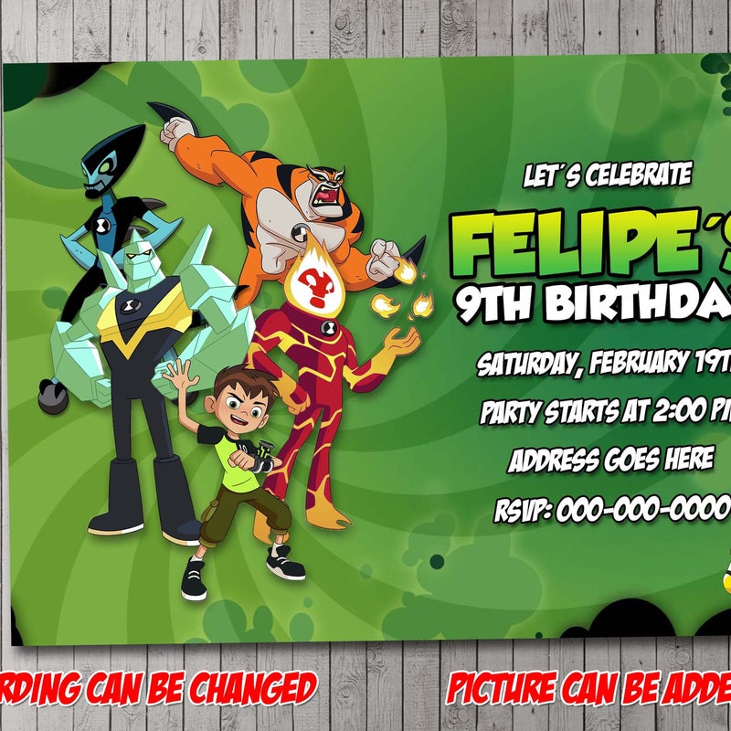 Ben10 Invitation - Etsy