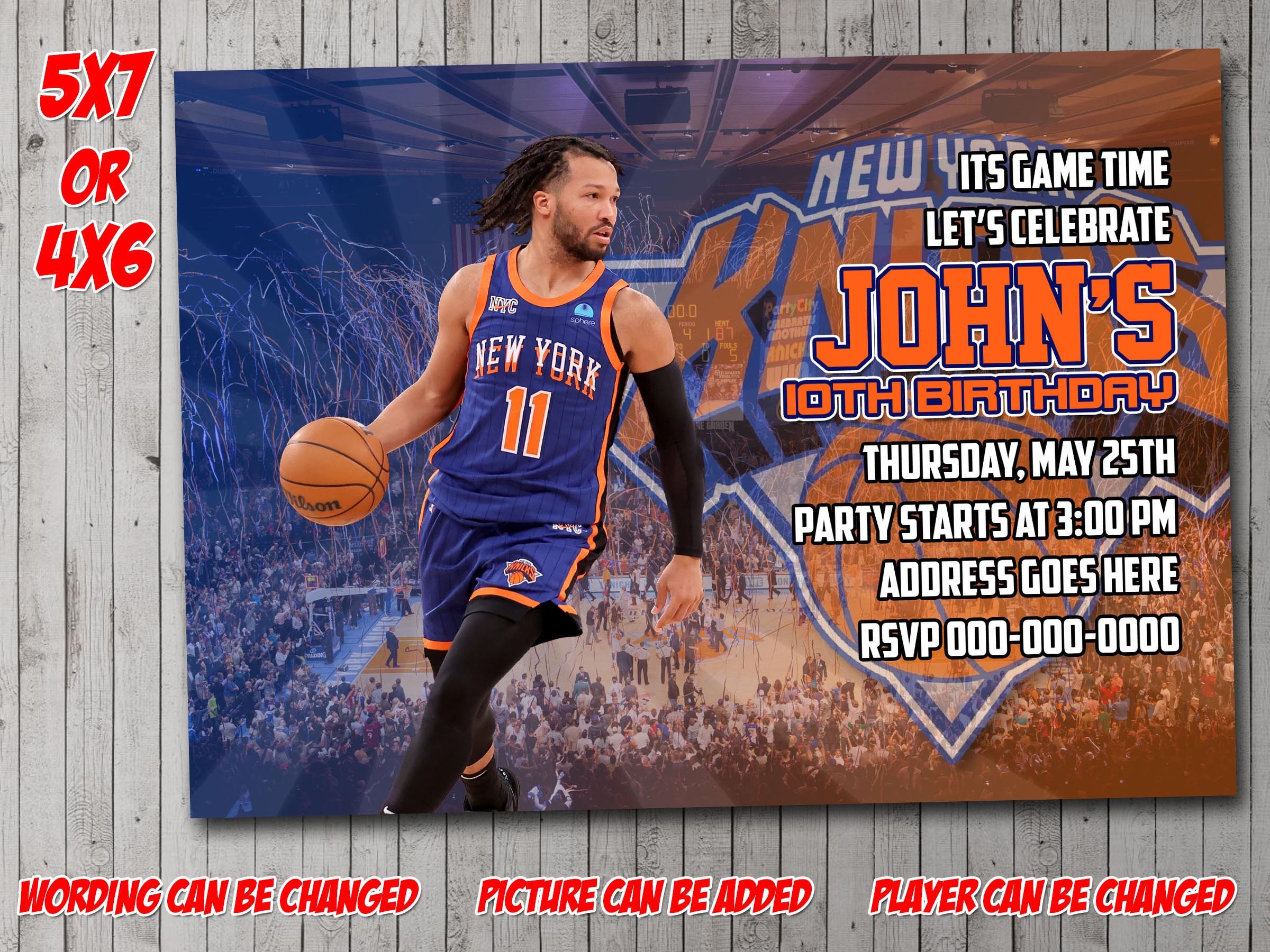 Knicks Inspired Digital Party Invitation, Birthday, Thank You Card ...