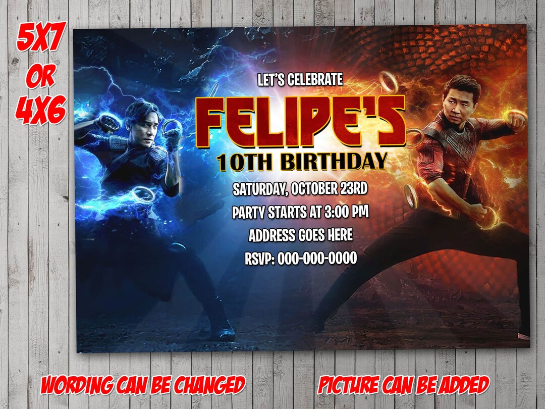 Shang Chi Digital Party Invitation, Birthday, Thank You Card, Holiday ...