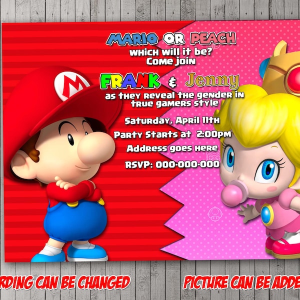 Gender Reveal Mario - Etsy