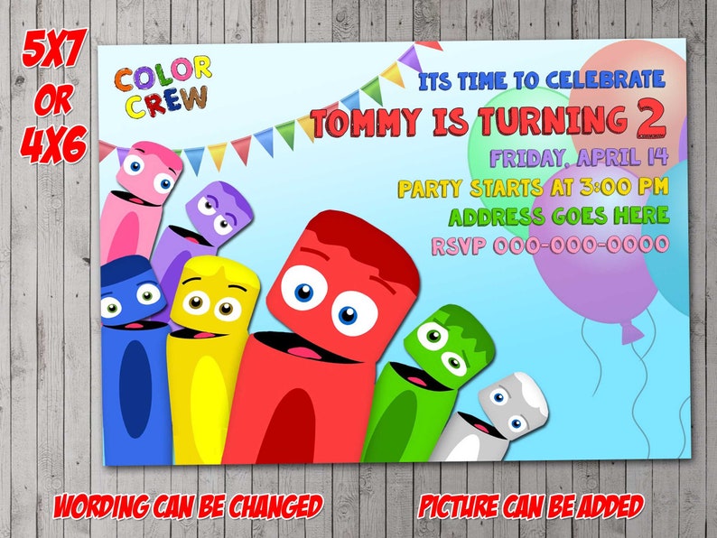 Color Crew Digital Party Invitation, Birthday, Thank You Card, Holiday ...