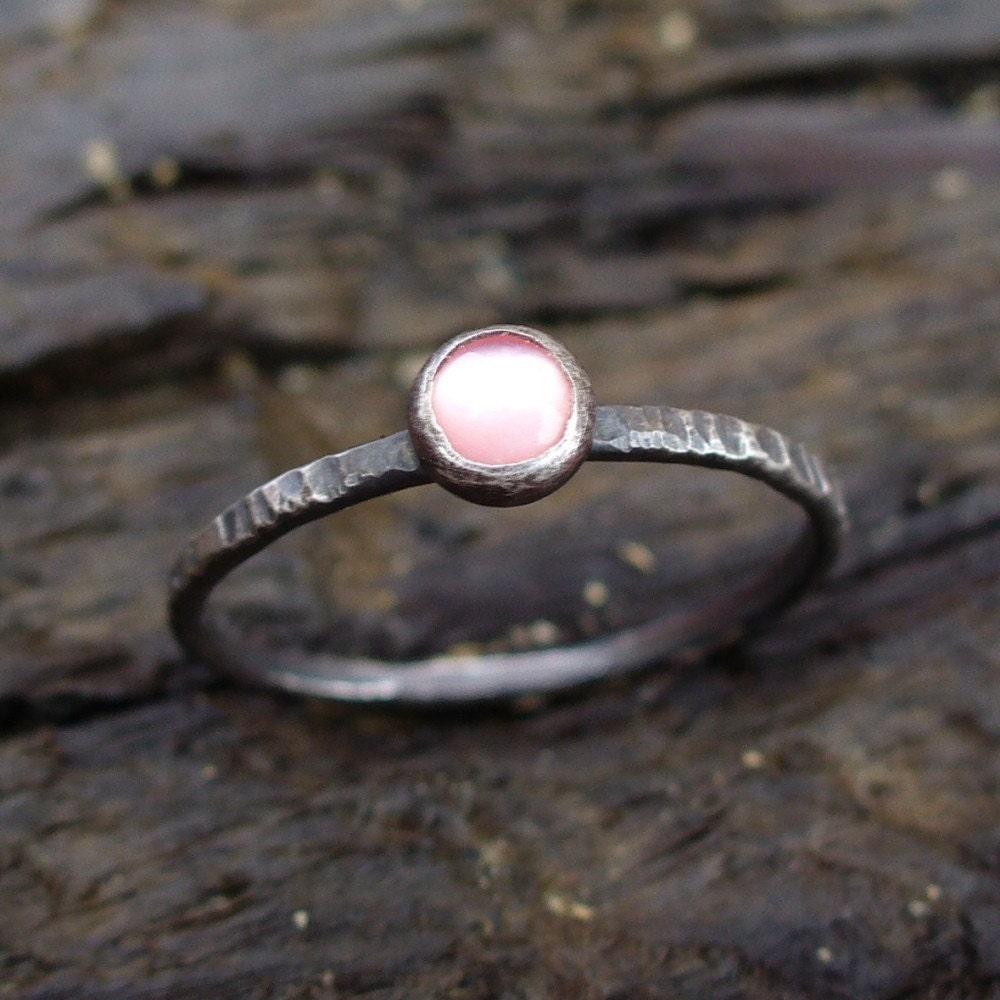Tiny Stacking Ring Pink Blush - Etsy