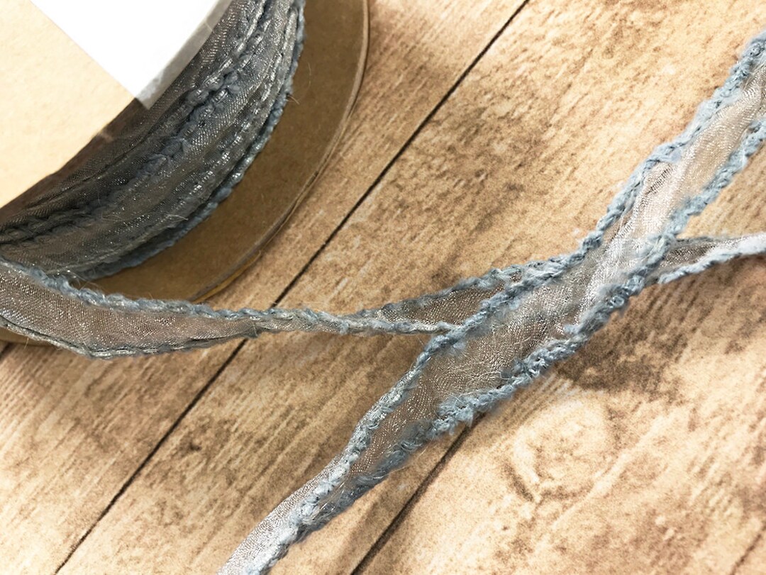 Sheer Silver Metallic Ribbon: Fiber Edge Trim, Scrapbooking, Floral ...