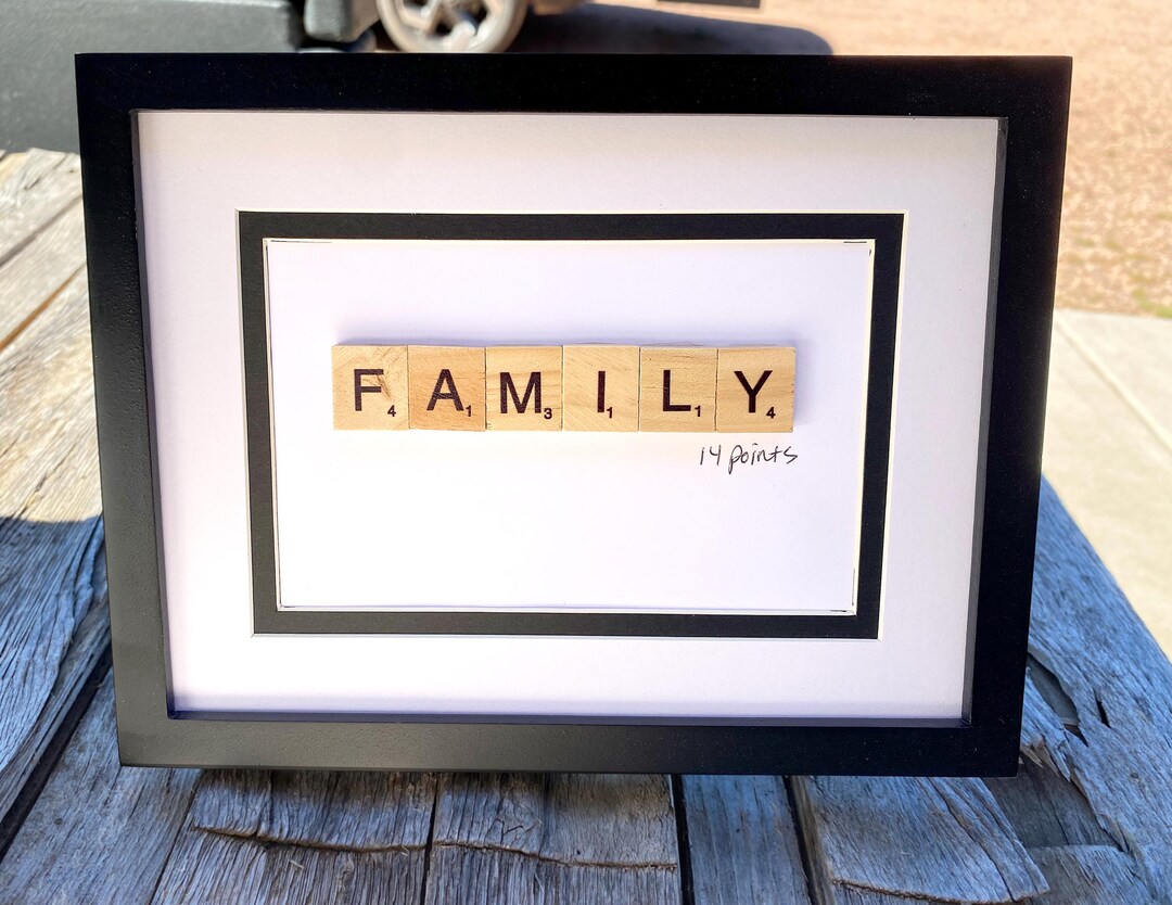 Family Scrabble Tile 3D Framed Art, 14 Points, Home Decor, Baby Shower ...