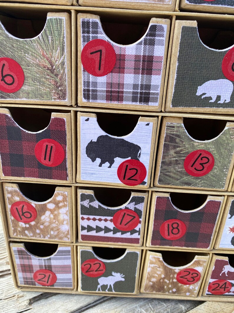 Believe, Cabin Theme Simple, Nature Advent Calendar, Christmas, 25 Pull ...