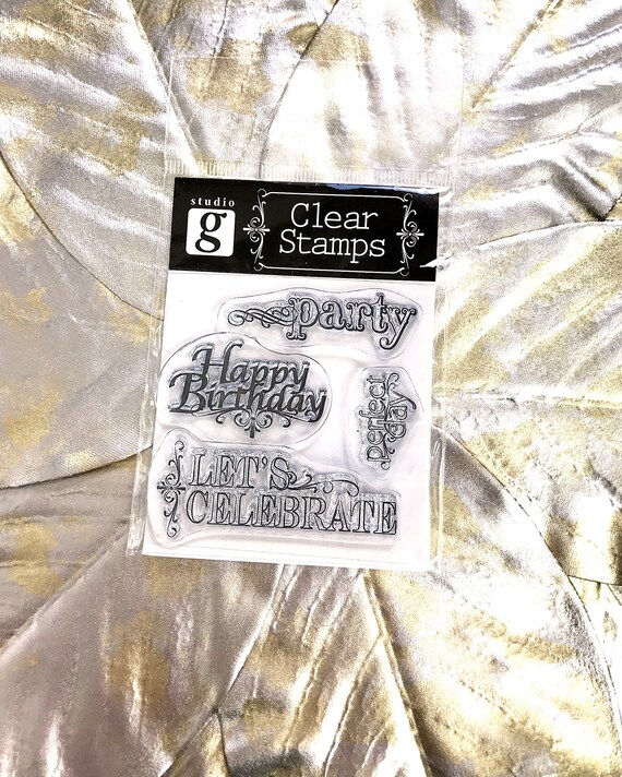 New Studio G Clear Mini Stamp Set Birthday Theme Never | Etsy