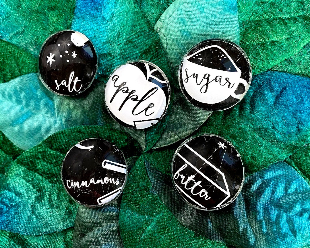 Cooking Magnet Set: Black & White Kitchen Magnets, Stocking Stuffer - Etsy