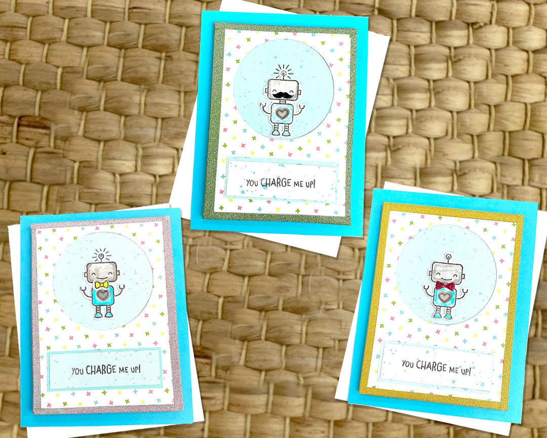Robot Light-up Card: "you Charge Me Up" Anniversary Note - Etsy