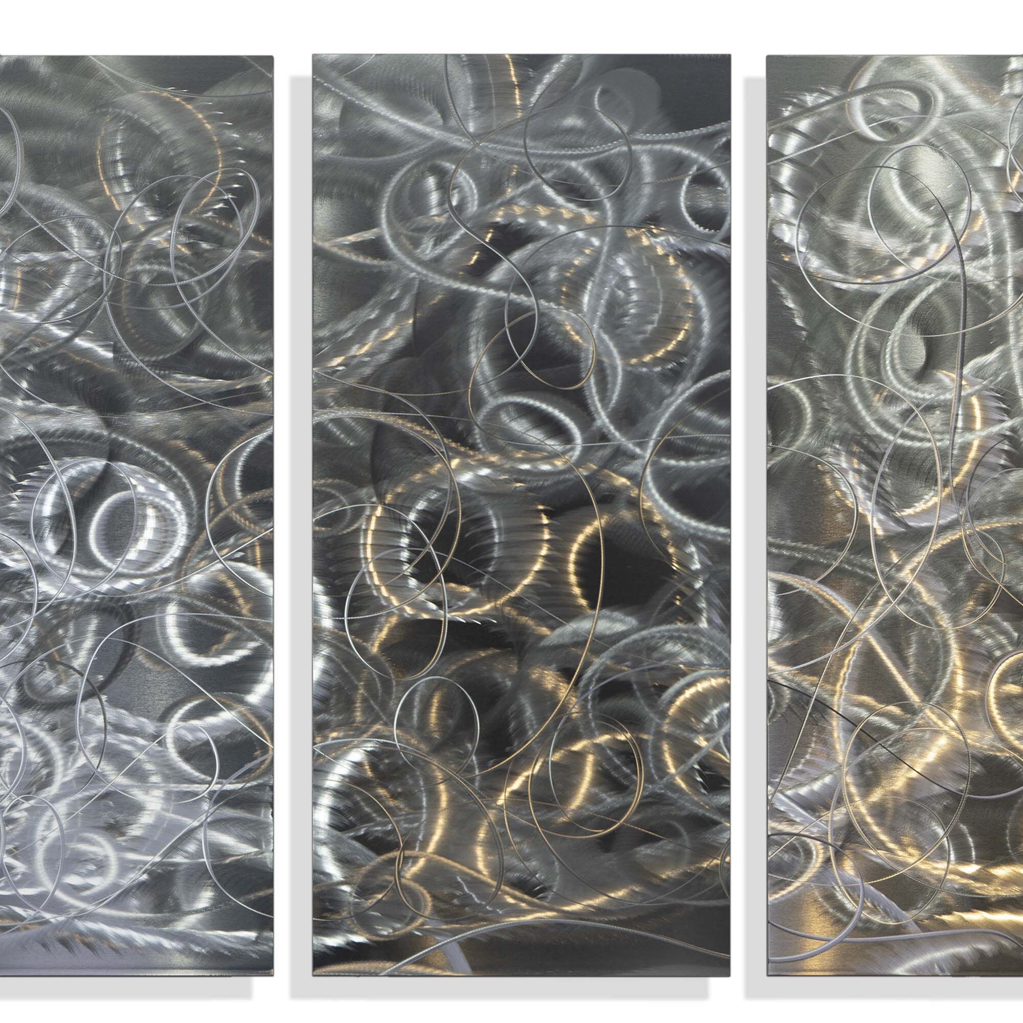 Silver Painting Large Contemporary Metal Wall Art Modern | Etsy