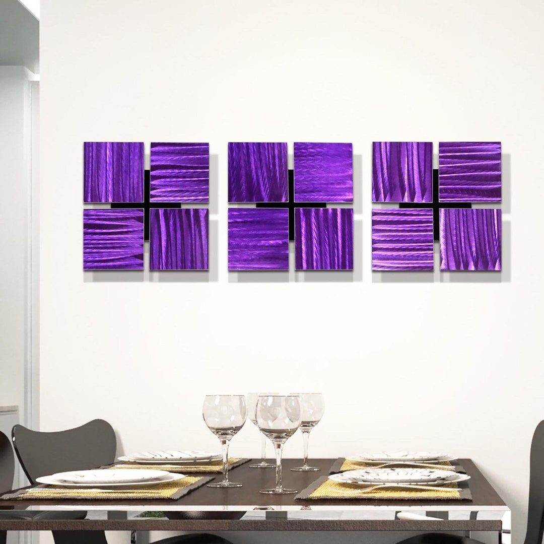 Purple Metal Wall Art Modern Metal Art 3D Wall Sculpture - Etsy