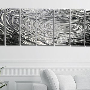 Large Silver Modern Metal Wall Art, Contemporary Home & Office Decor ...