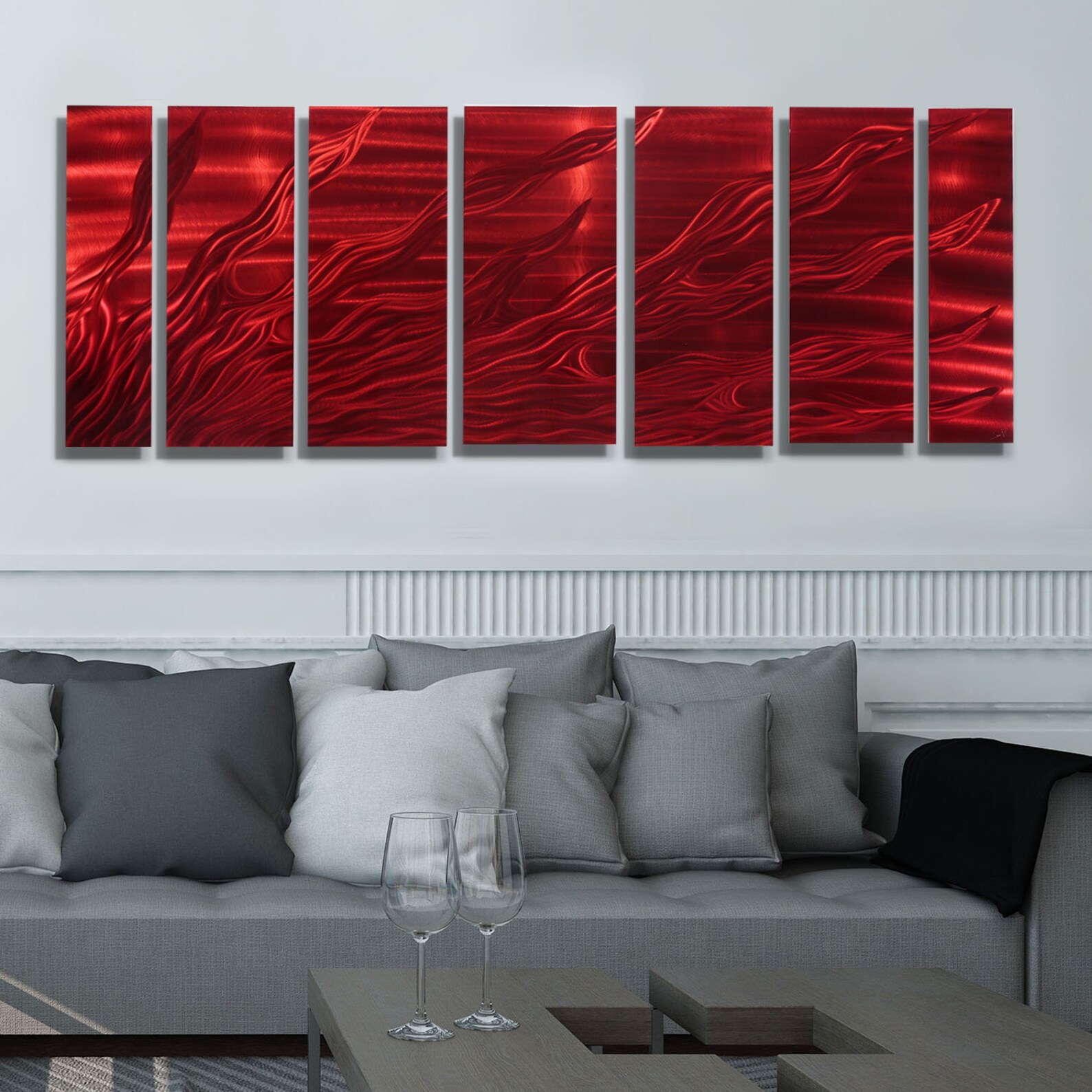 Red Modern Metal Wall Art Abstract Metal Painting Home - Etsy