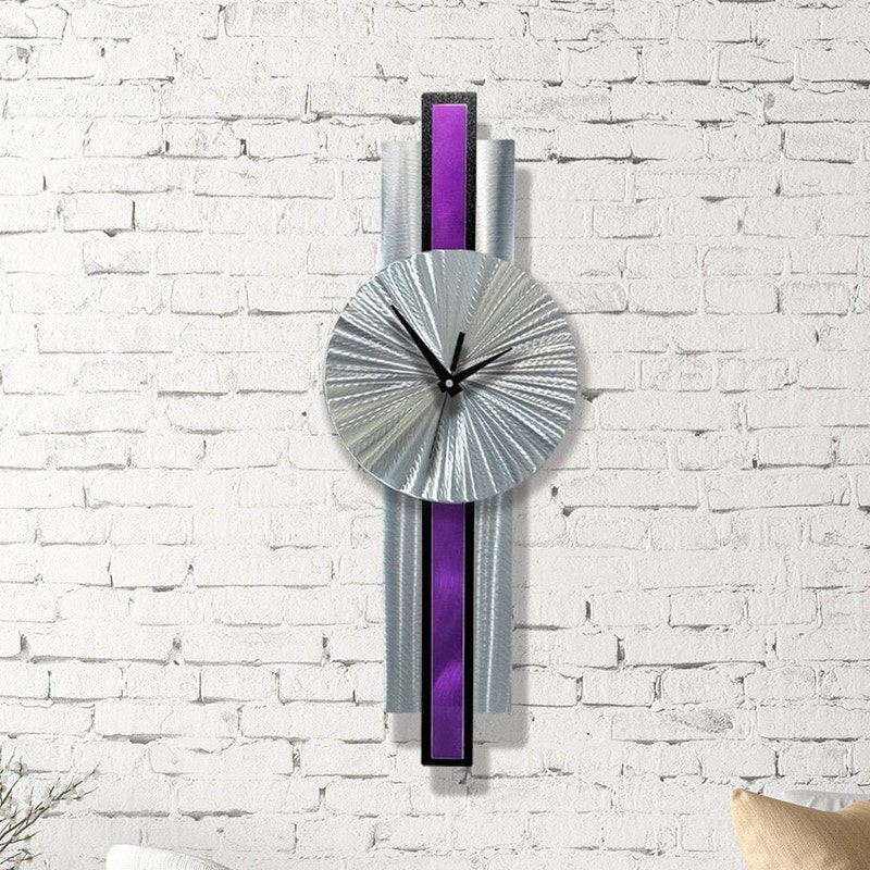 Purple Wall Clock - Etsy
