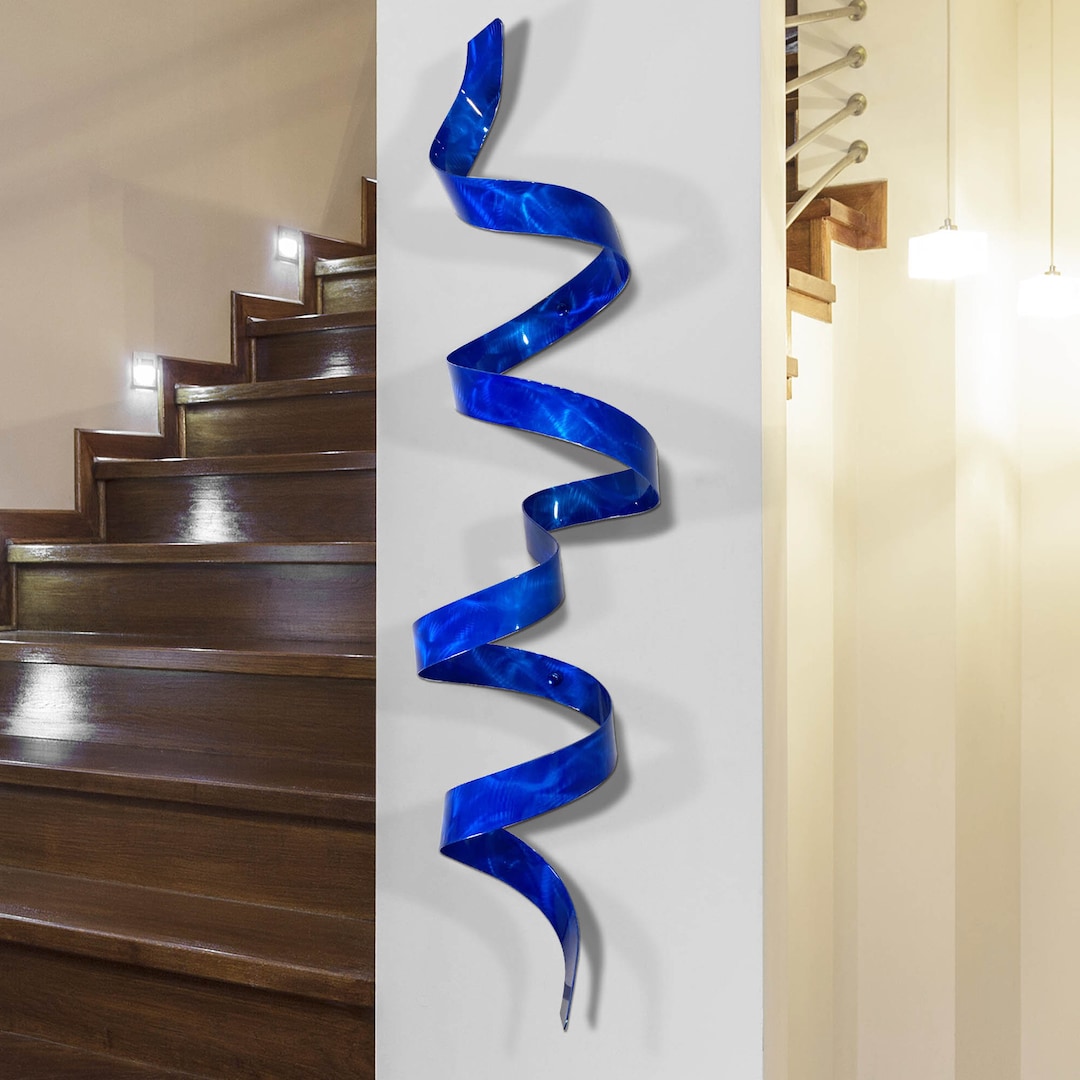 Blue Metal Wall Art 3D Wall Sculpture Modern Metal Art - Etsy