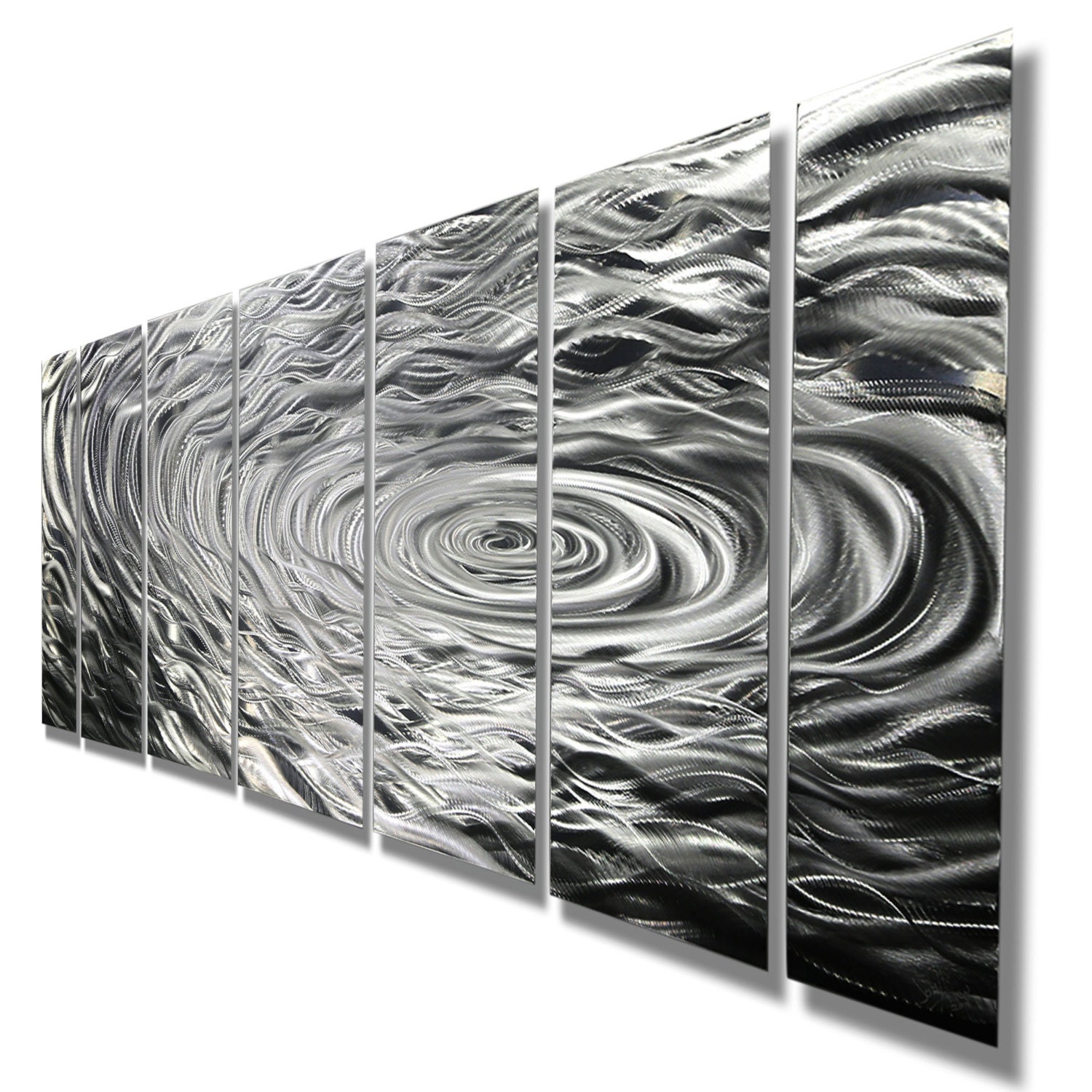 Large Silver Modern Metal Wall Art Contemporary Home & Office - Etsy UK
