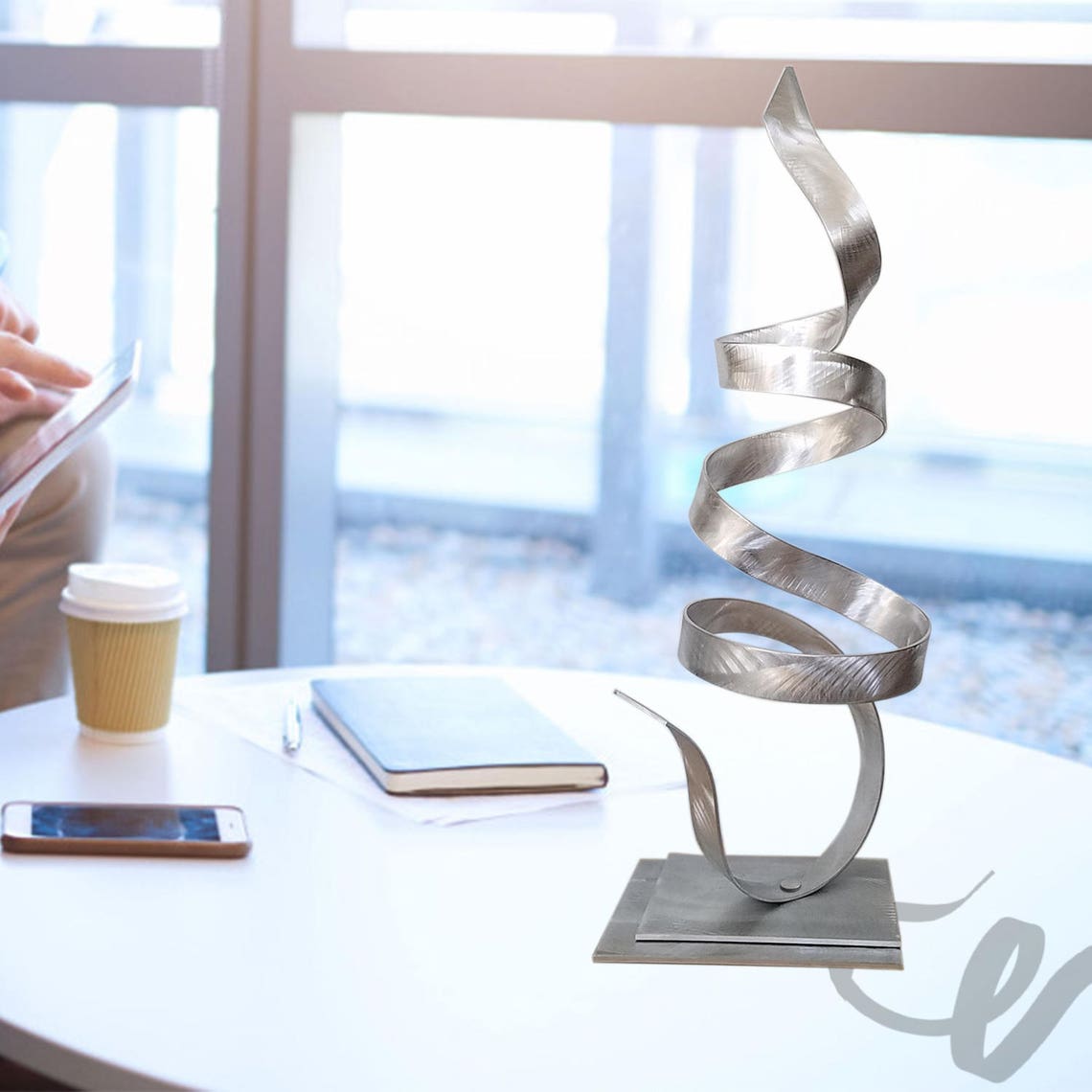 Small Metal Sculpture Modern Centerpiece Indoor Outdoor Art - Etsy