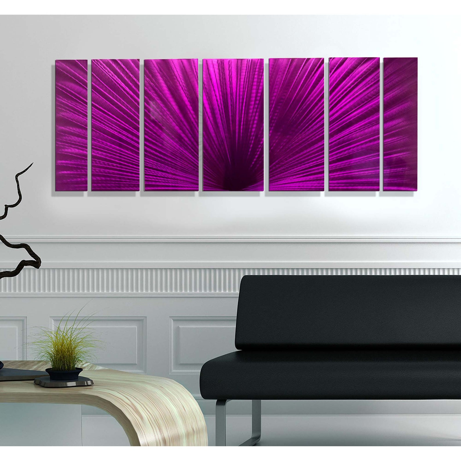 Metal Wall Art Purple Abstract Painting Modern Wall Hanging - Etsy