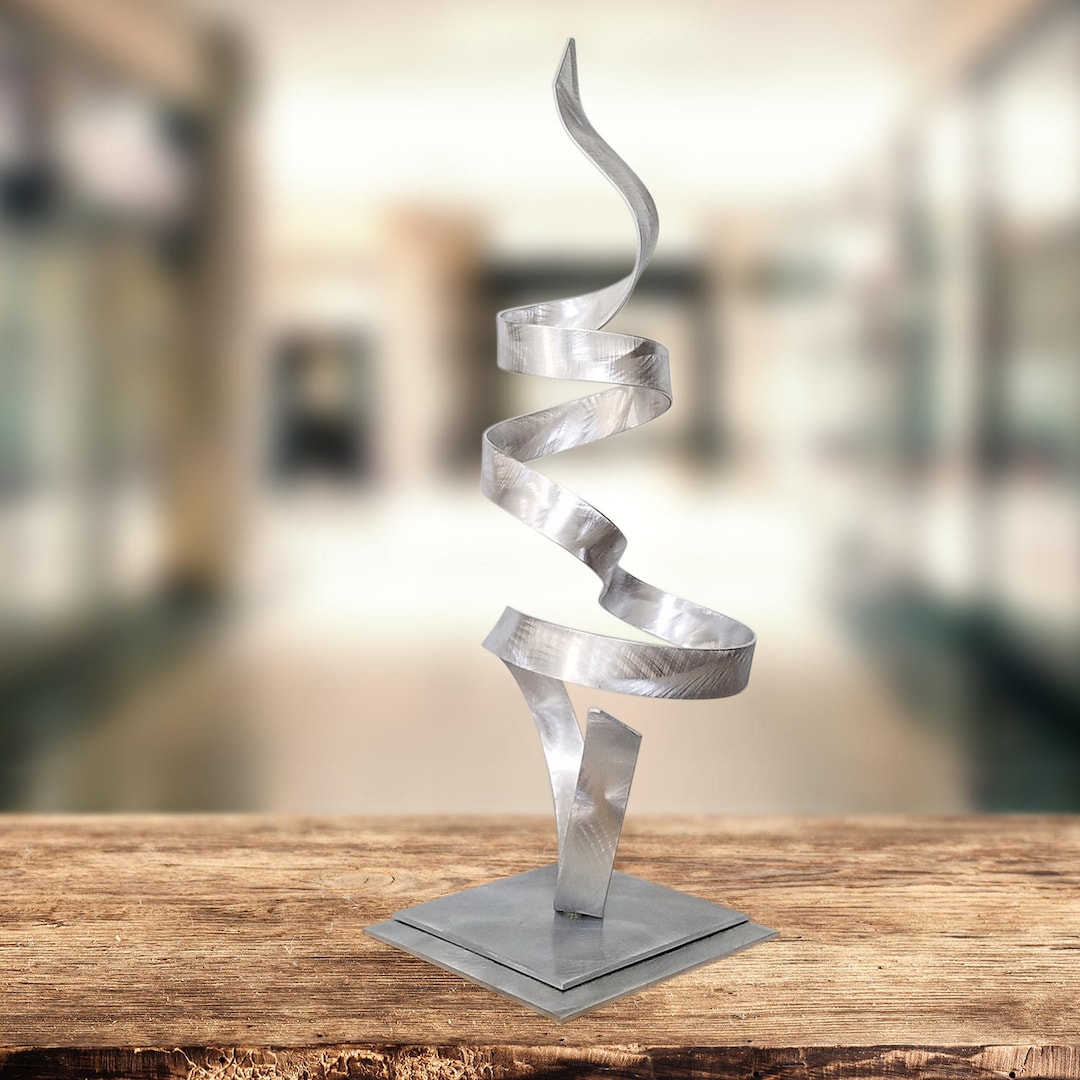 Small Metal Sculpture Modern Centerpiece Indoor Outdoor Art - Etsy