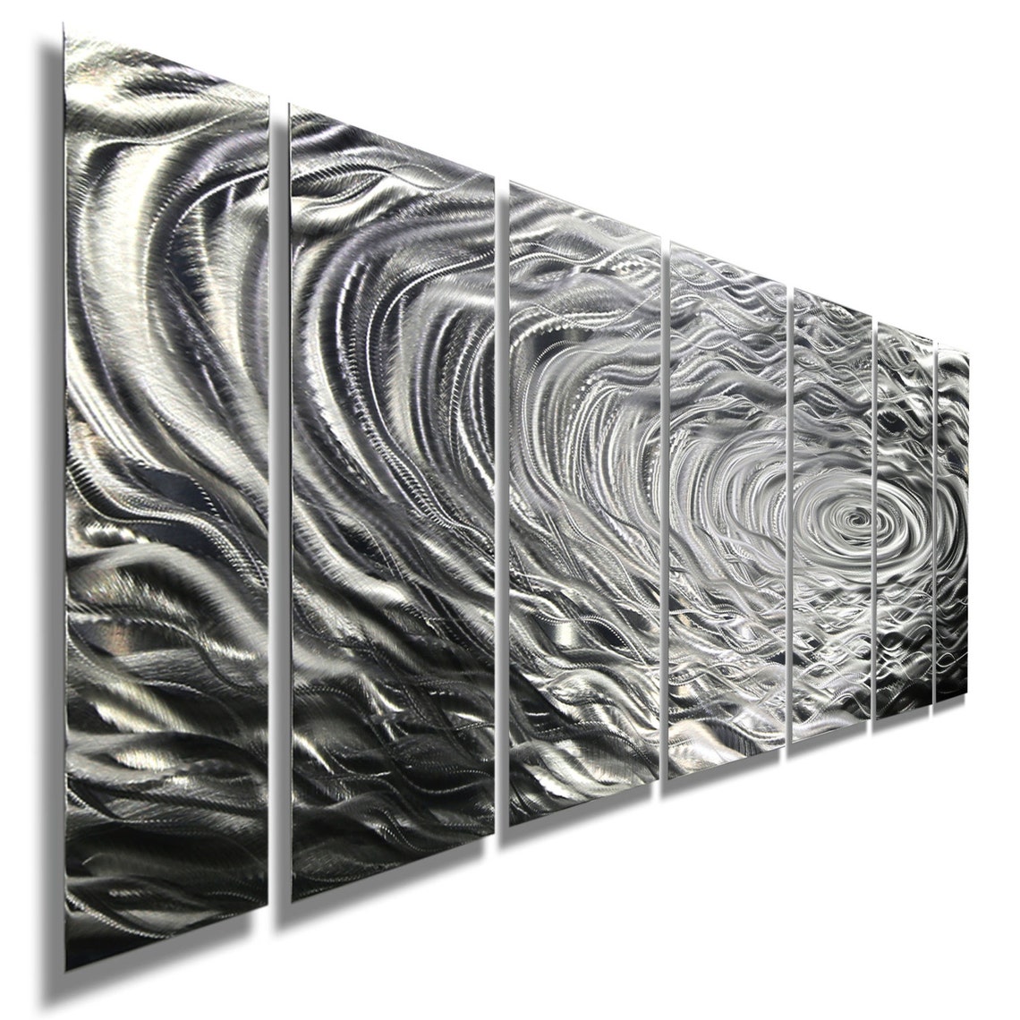 Large Silver Modern Metal Wall Art Contemporary Home & Office - Etsy UK