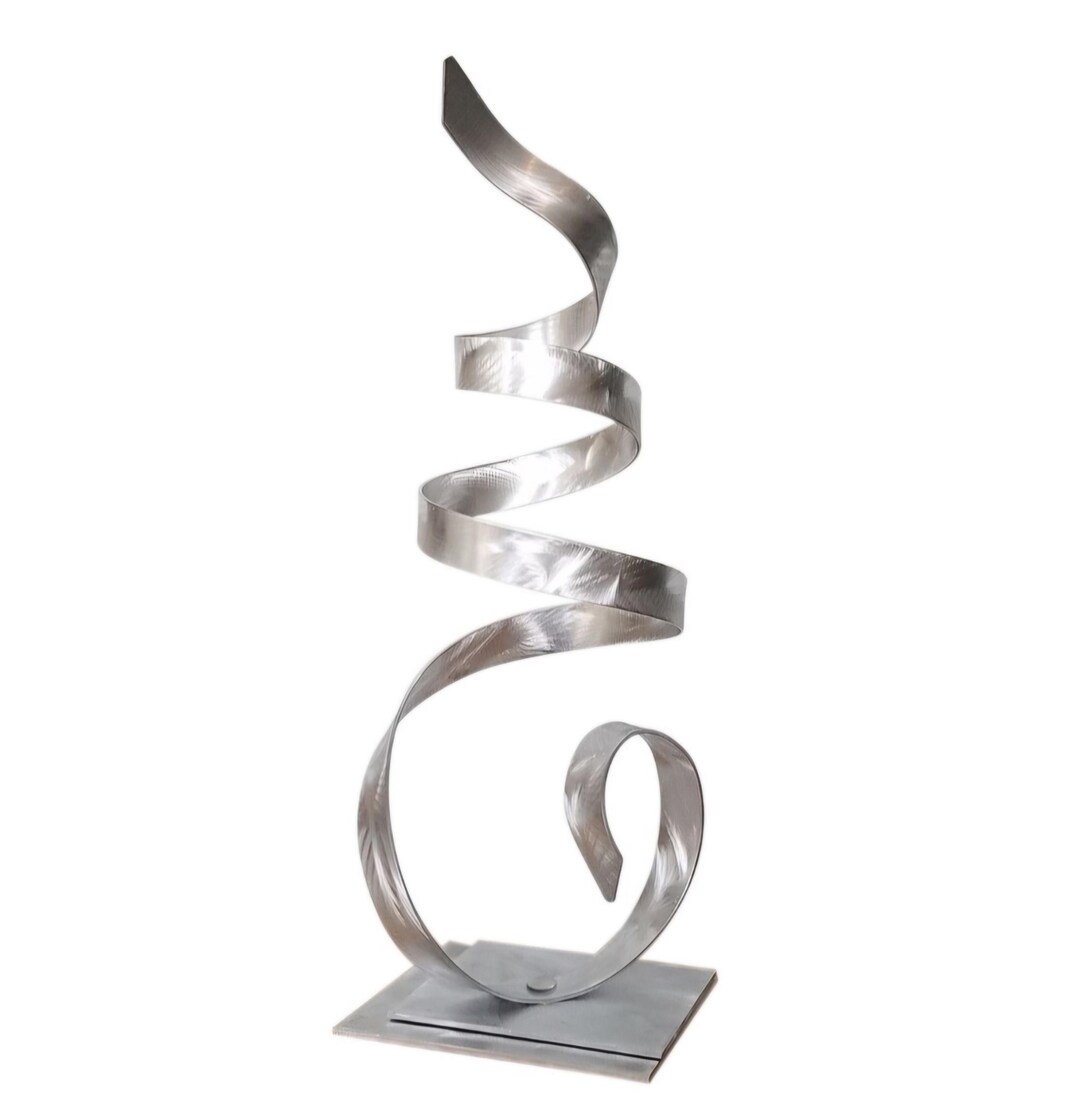 Abstract Centerpiece Art, Silver Sea Breeze Accent, 18" X 7" X 6" Size ...