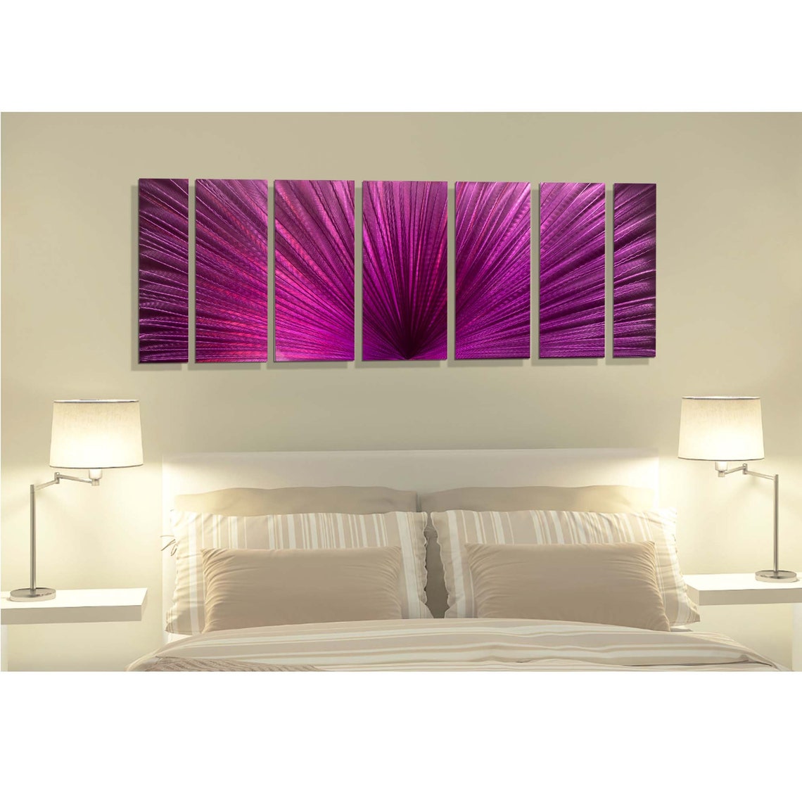 Metal Wall Art Purple Abstract Painting Modern Wall Hanging - Etsy