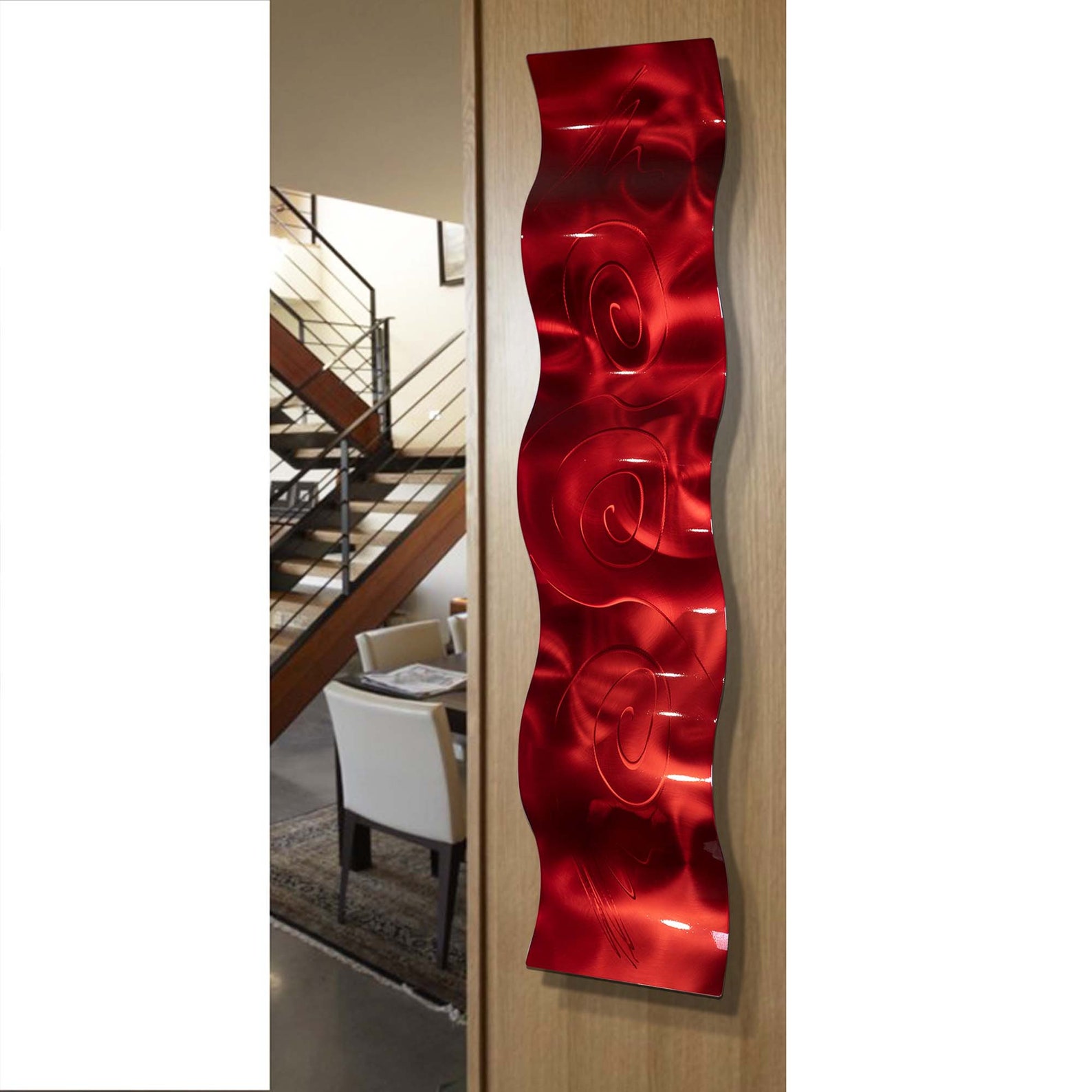 Red Metal Wall Sculpture Modern Metal Accent Abstract Indoor - Etsy