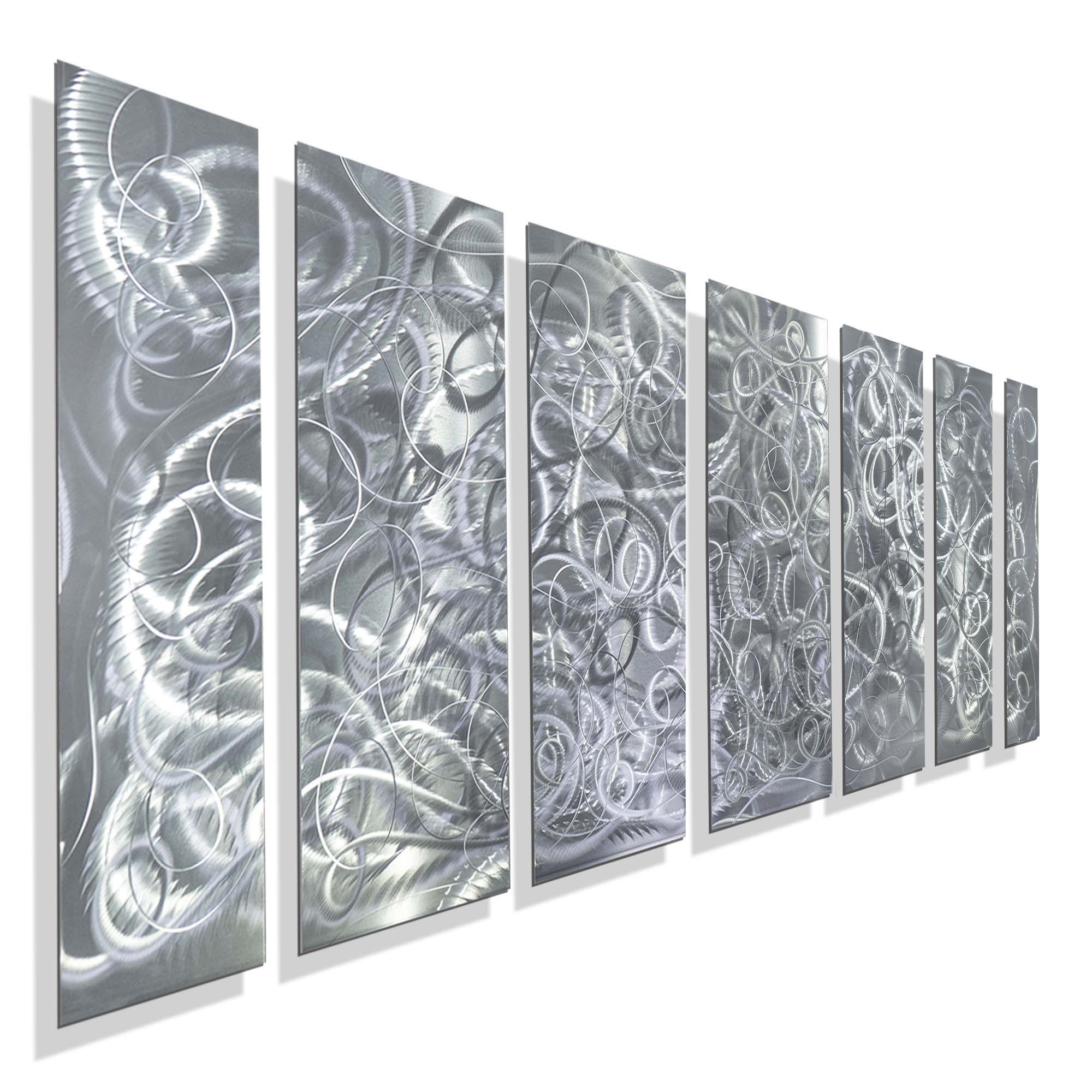 Silver Painting Large Contemporary Metal Wall Art Modern | Etsy