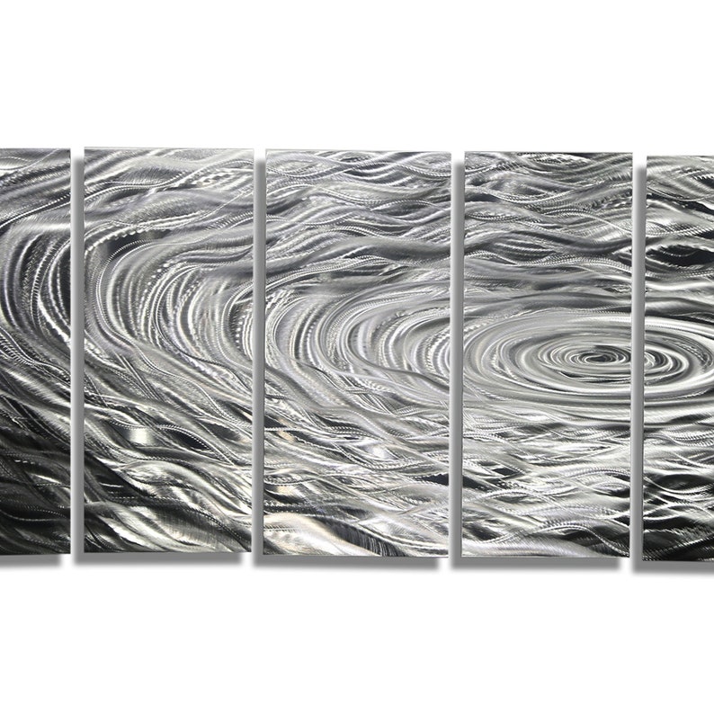 Large Silver Modern Metal Wall Art Contemporary Home & Office - Etsy UK