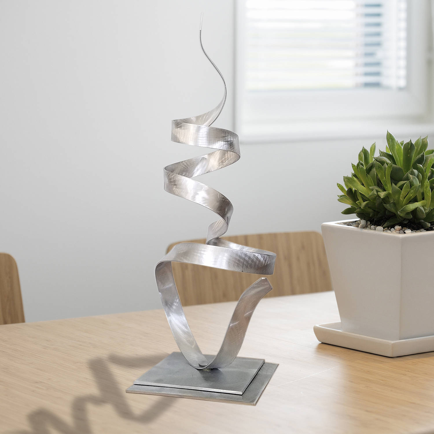 Small Metal Sculpture Modern Centerpiece Indoor Outdoor Art - Etsy