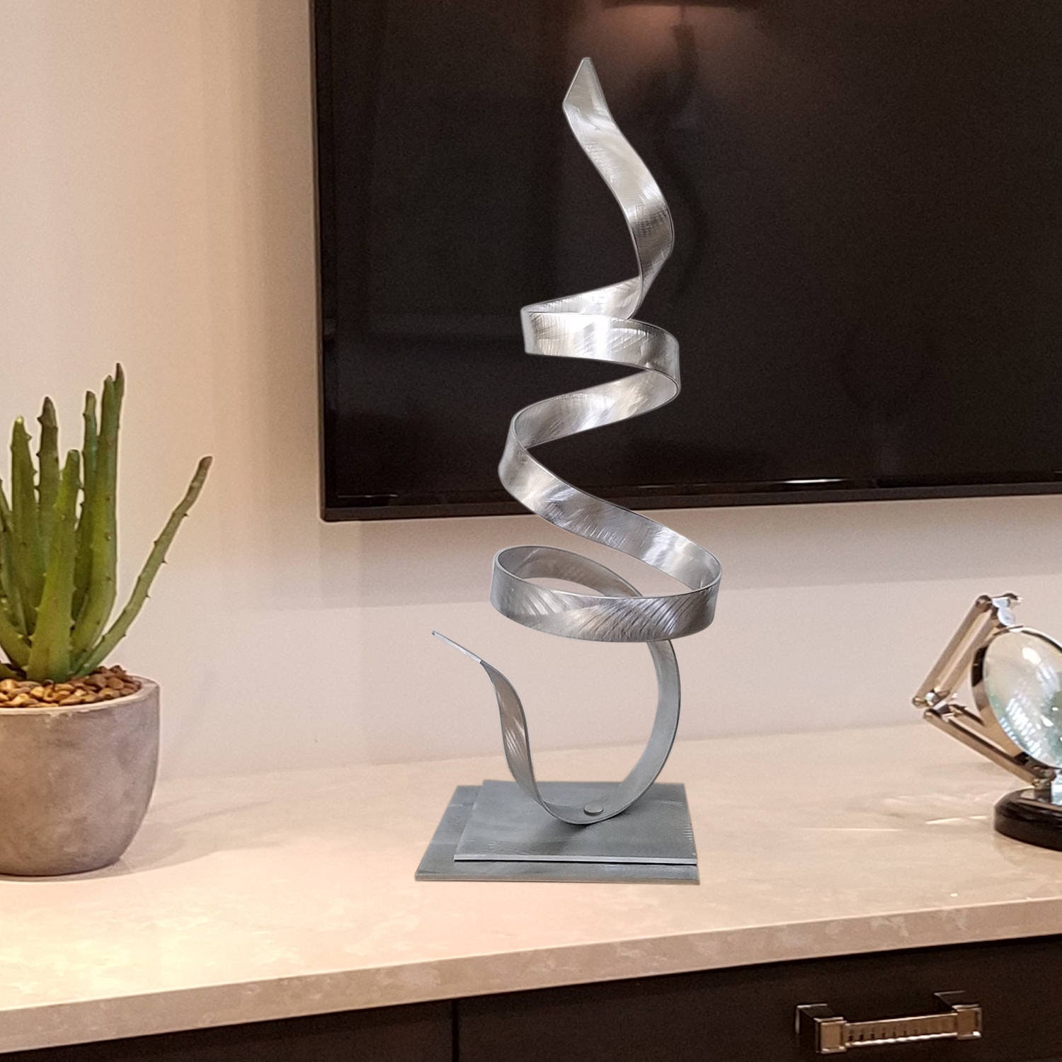 Small Metal Sculpture Modern Centerpiece Indoor Outdoor Art - Etsy