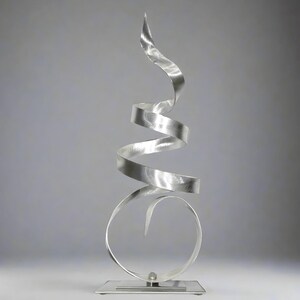 Abstract Centerpiece Art, Silver Sea Breeze Accent, 18" X 7" X 6" Size ...