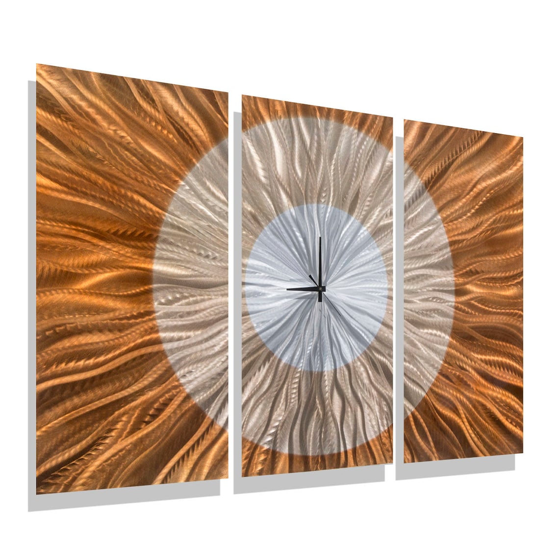 Large Metal Wall Clock Abstract Functional Art Modern | Etsy