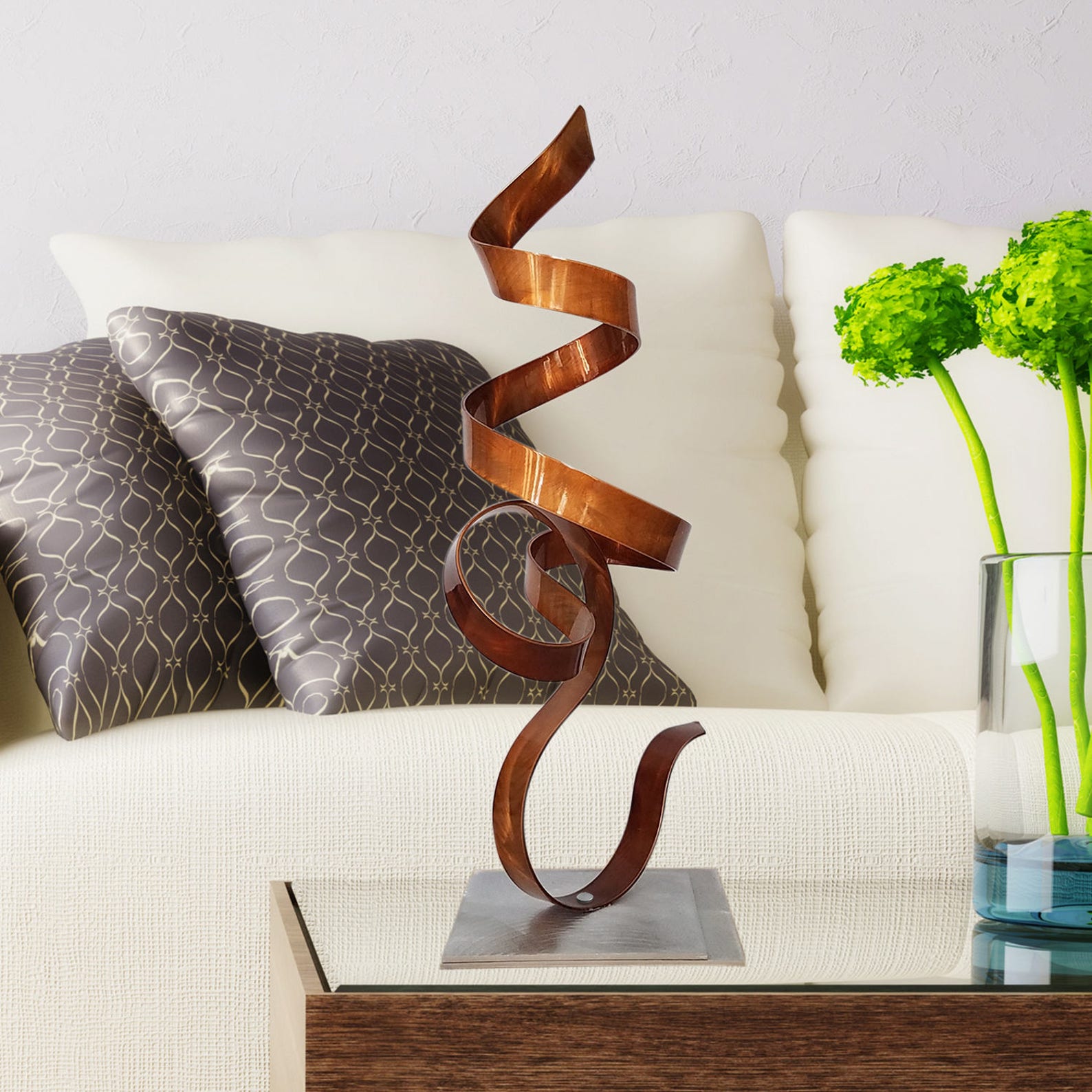 Metal Sculpture Modern Centerpiece Indoor Outdoor Art Coffee | Etsy