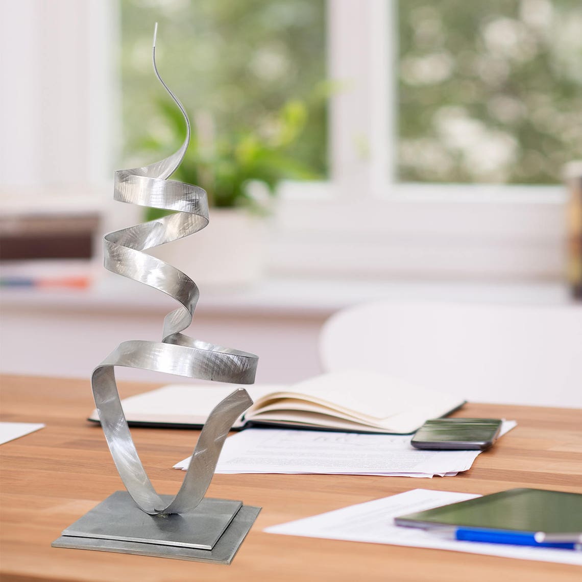 Small Metal Sculpture Modern Centerpiece Indoor Outdoor Art | Etsy