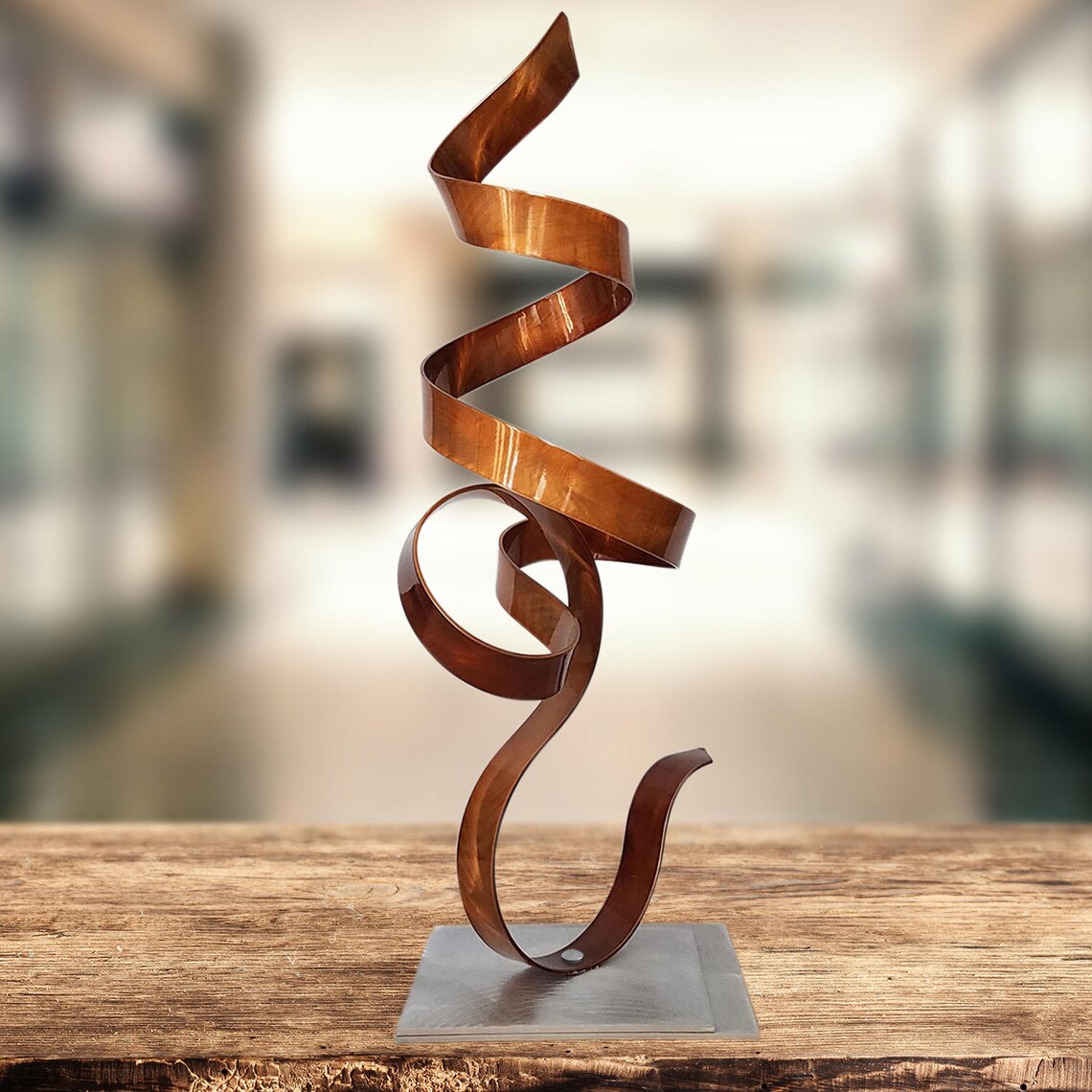 Metal Sculpture Modern Centerpiece Indoor Outdoor Art Coffee | Etsy