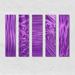 Purple Metal Wall Art: Abstract Panel Set of 5 by Jon Allen - Etsy